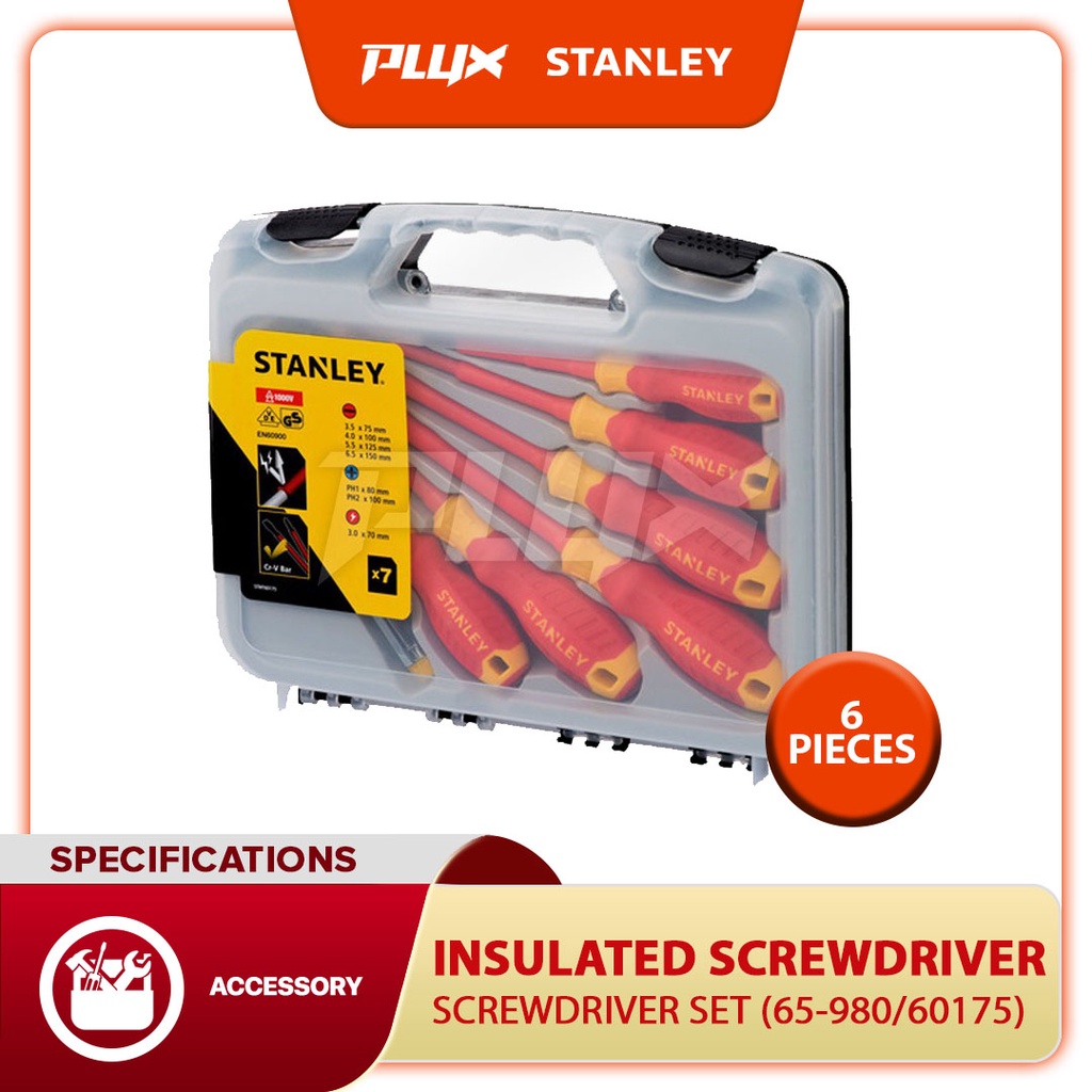 STANLEY STMT60175 6 Pcs Insulated VDE Screwdriver Set ( 65980 , 60175 ...