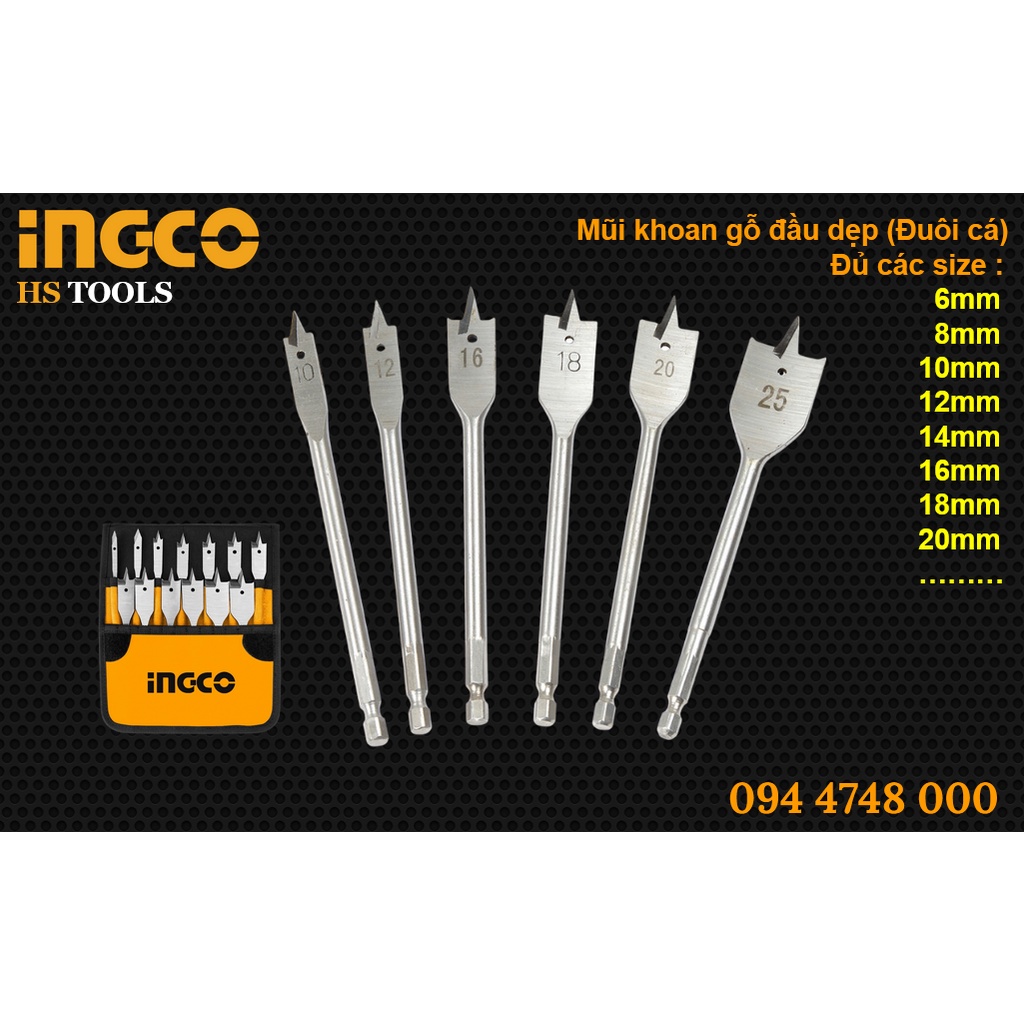 Ingco flat head wood drill bit (fishtail) | Shopee Malaysia