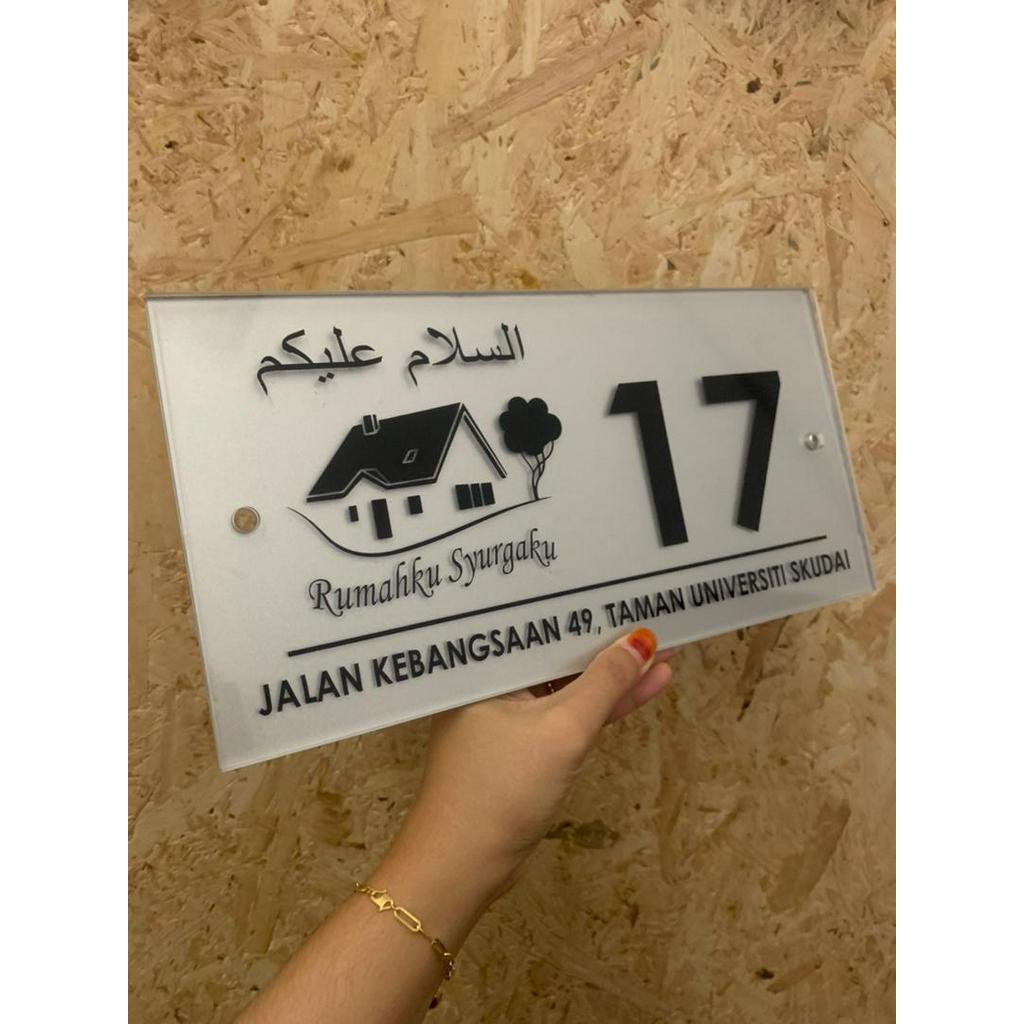 HOT SALES PLAT RUMAH MODERN Style Acrylic Laser-cut House Plate ...