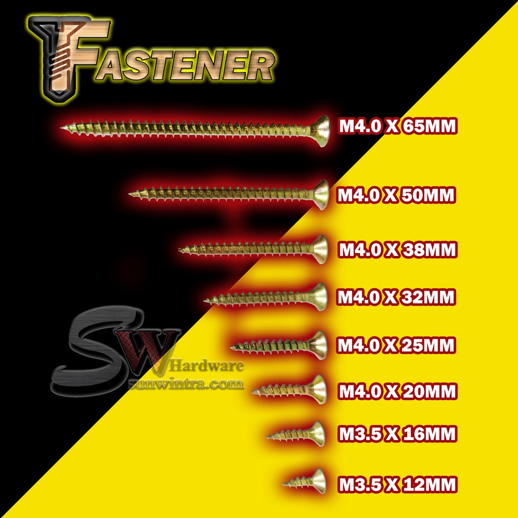 SUNWINTRA BOX CSK Screw Wood Chipboard Screw Driving Counter Sunk Flat ...