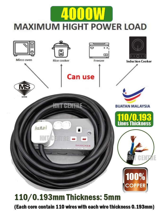 Heavy Duty Metal Clad Extension Trailing Socket Extension Wire 2 gang ...