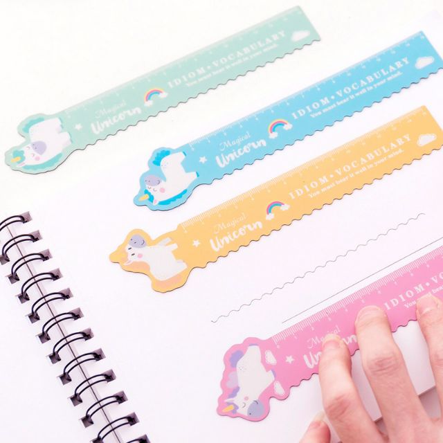 Multicolour Unicorn Soft Ruler Kawaii Unicorn Flexible Ruler Pembaris ...