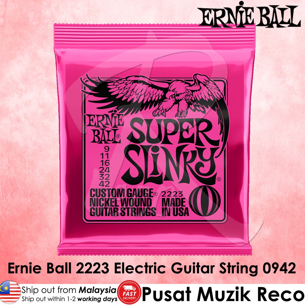 Ernie Ball 2223 Super Slinky Electric Guitar String SET 0942 Tali Gitar Elektrik SET | Shopee ...