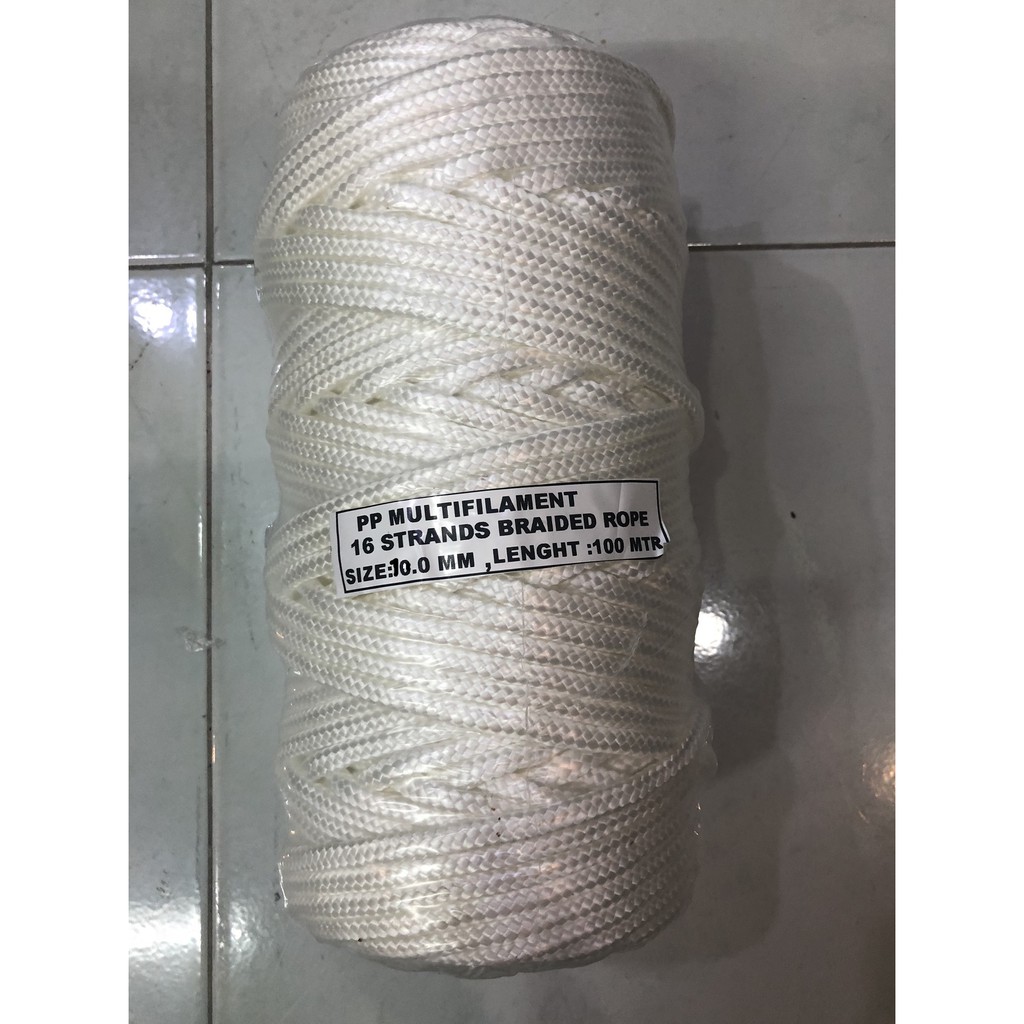 PP MULTIFILAMENT 16 STRANDS BRAIDED ROPE 10MM X 100 METER | Shopee Malaysia