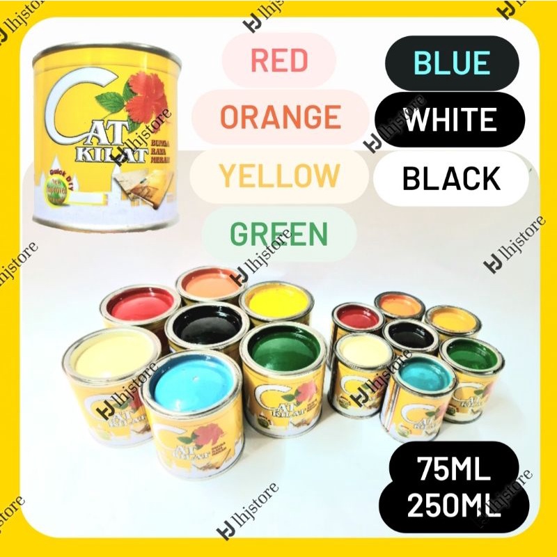 75ml 250ml CAT KILAT BUNGA RAYA MERAH / GLOSS PAINT WOOD & METAL ...