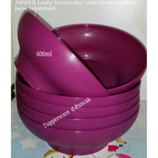 Tupperware Lady Lavender bowl(4) 600ml | Shopee Malaysia