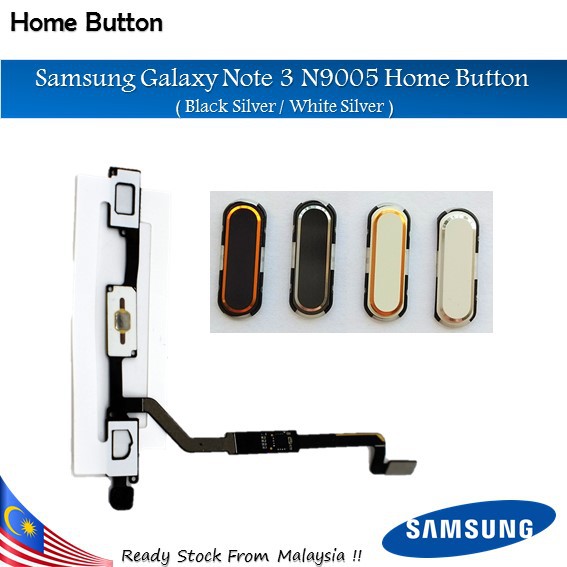 Samsung Galaxy Note 3 N9005 Home Button ( Black Silver / White Silver ...