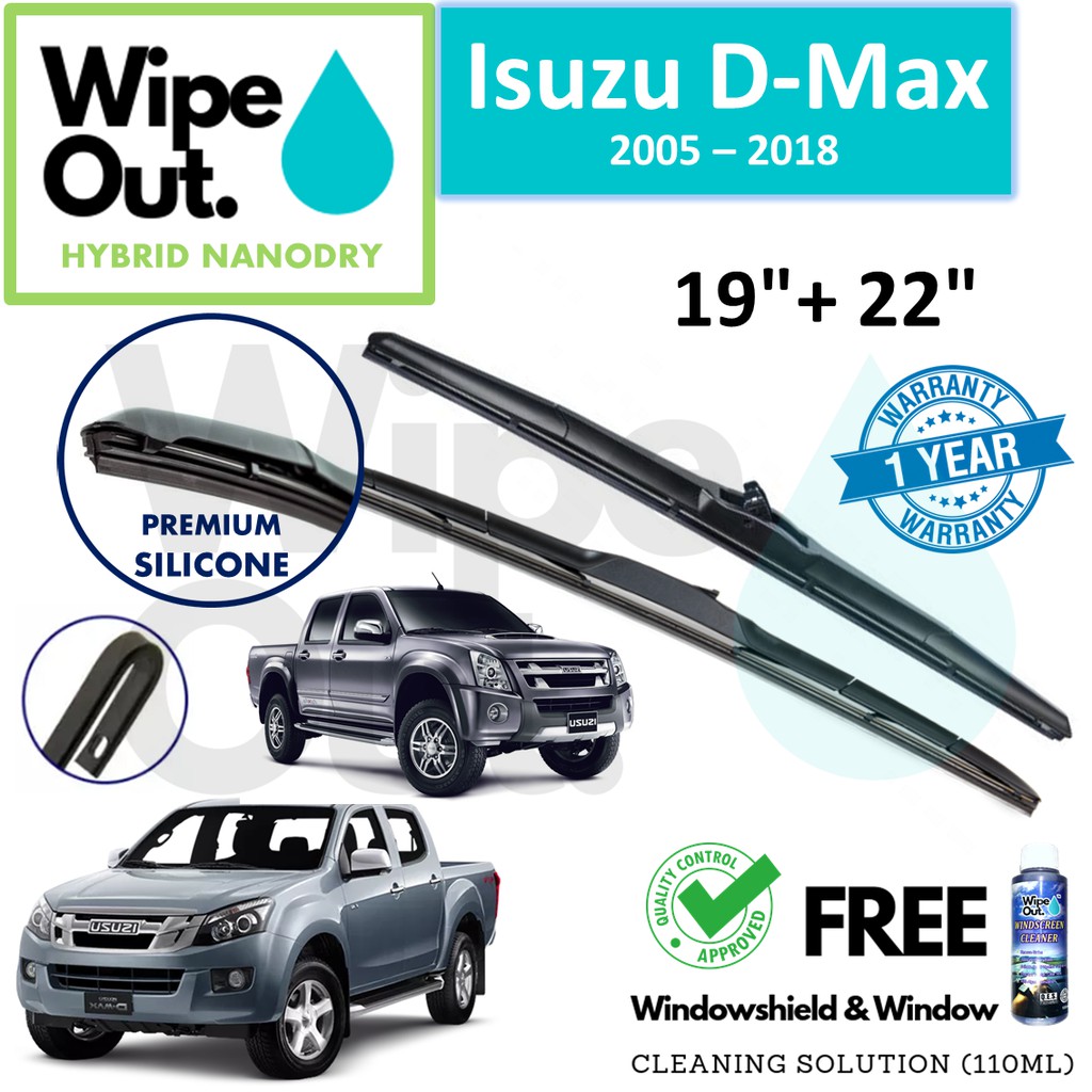 [PREMIUM] ISUZU D-Max DMax 2005 - 2018 WipeOut HYBRID NANODRY SILICONE ...