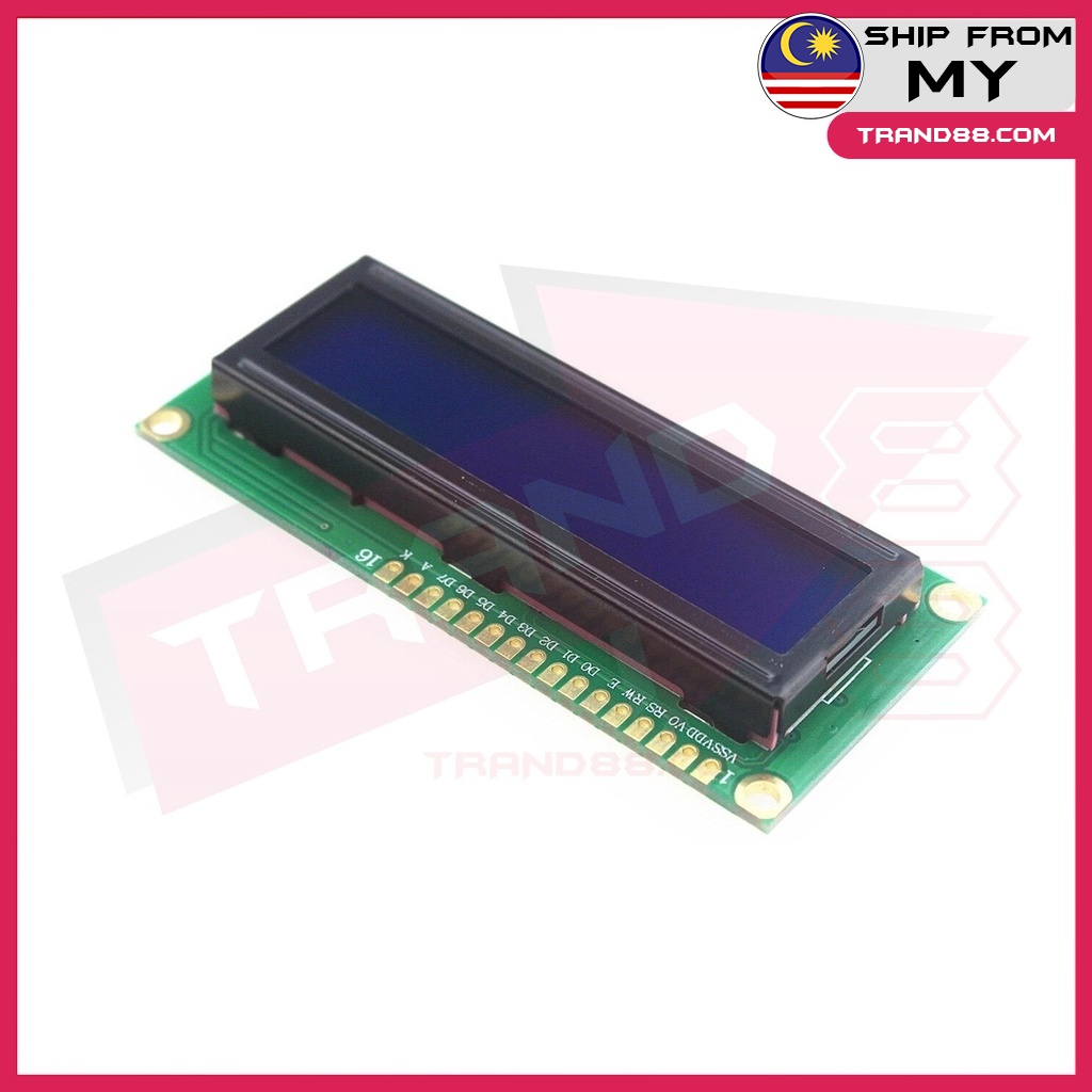 LCD 1602 (2x16) Basic Character Blue Backlight Display LCD1602 For ...