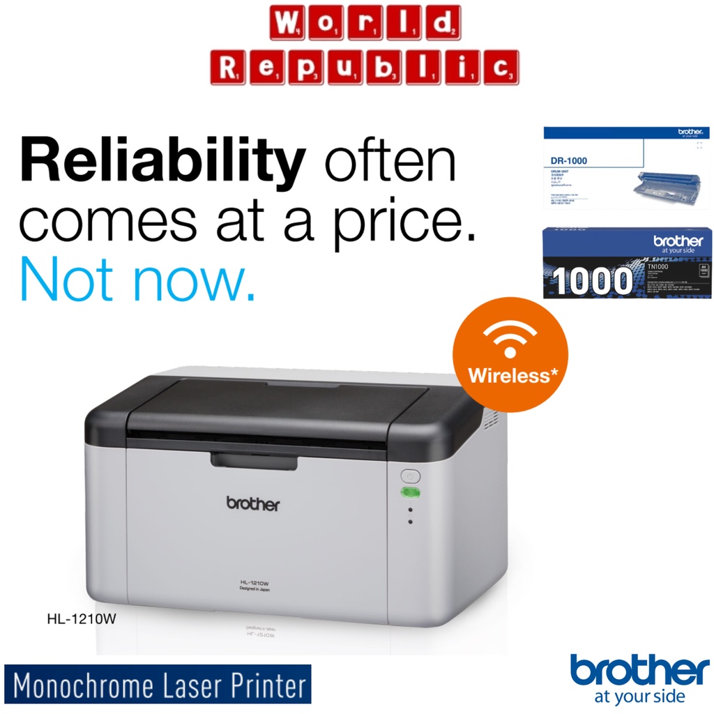 Brother Laser Printer - HL1110 HL-1110 Brother Laser Wireless Printer - HL1210w Hl-1210w ...