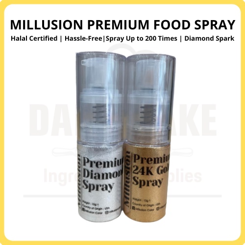Millusion Premium Food Spray 10G 24k Gold Diamond Sparkling Glitter ...