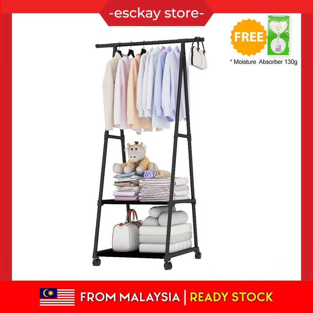 [FREE GIFT] Tri-Angle Rack Wardrobe (Almari, Wardrobe, Rak, Rack ...