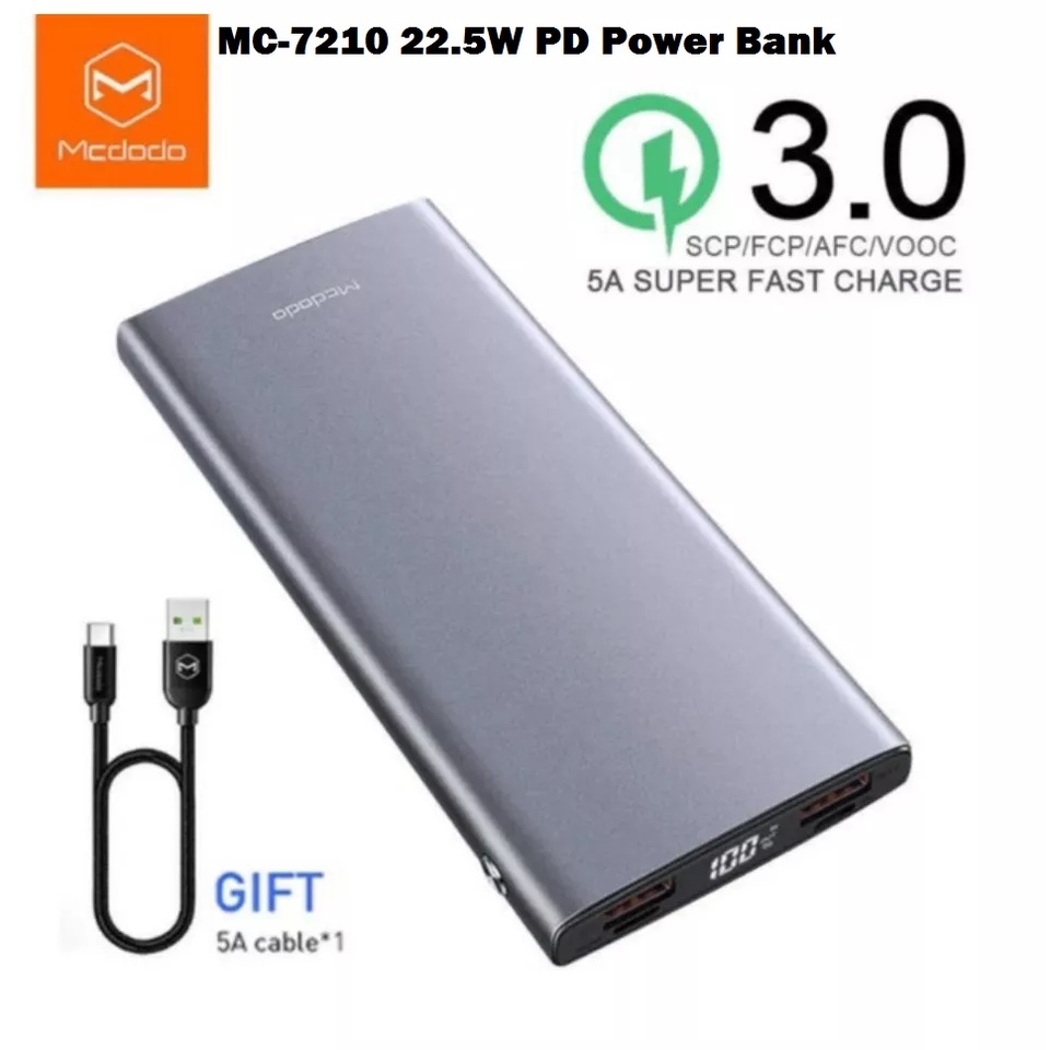 Mcdodo MC-7210 5A 10000mAh VOOC SCP Powerbank with Digital Display ...