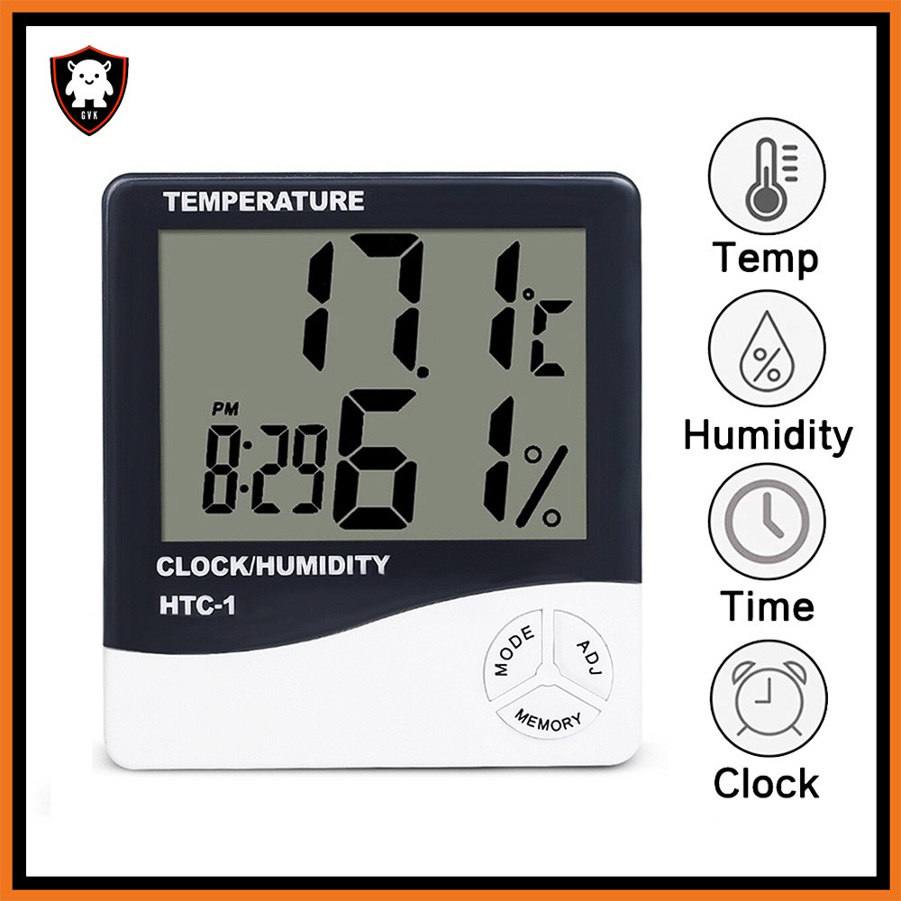 INDOOR DIGITAL ELECTRIC THERMOMETER HYGROMETER Display Humidity ...