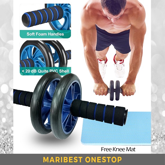 145 Fitness Gym Abs Senaman Perut Wheel Roller Six Pack Training ...