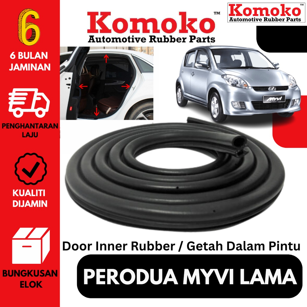 KOMOKO Perodua Myvi Door Inner Rubber / Weatherstrip / Getah Dalam ...