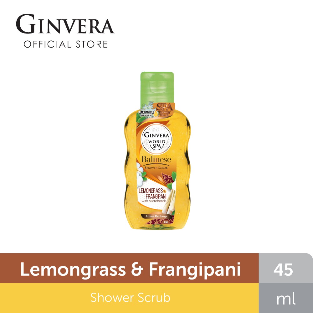 Ginvera World Spa Balinese Shower Scrub - Lemongrass & Frangipani (45ml ...