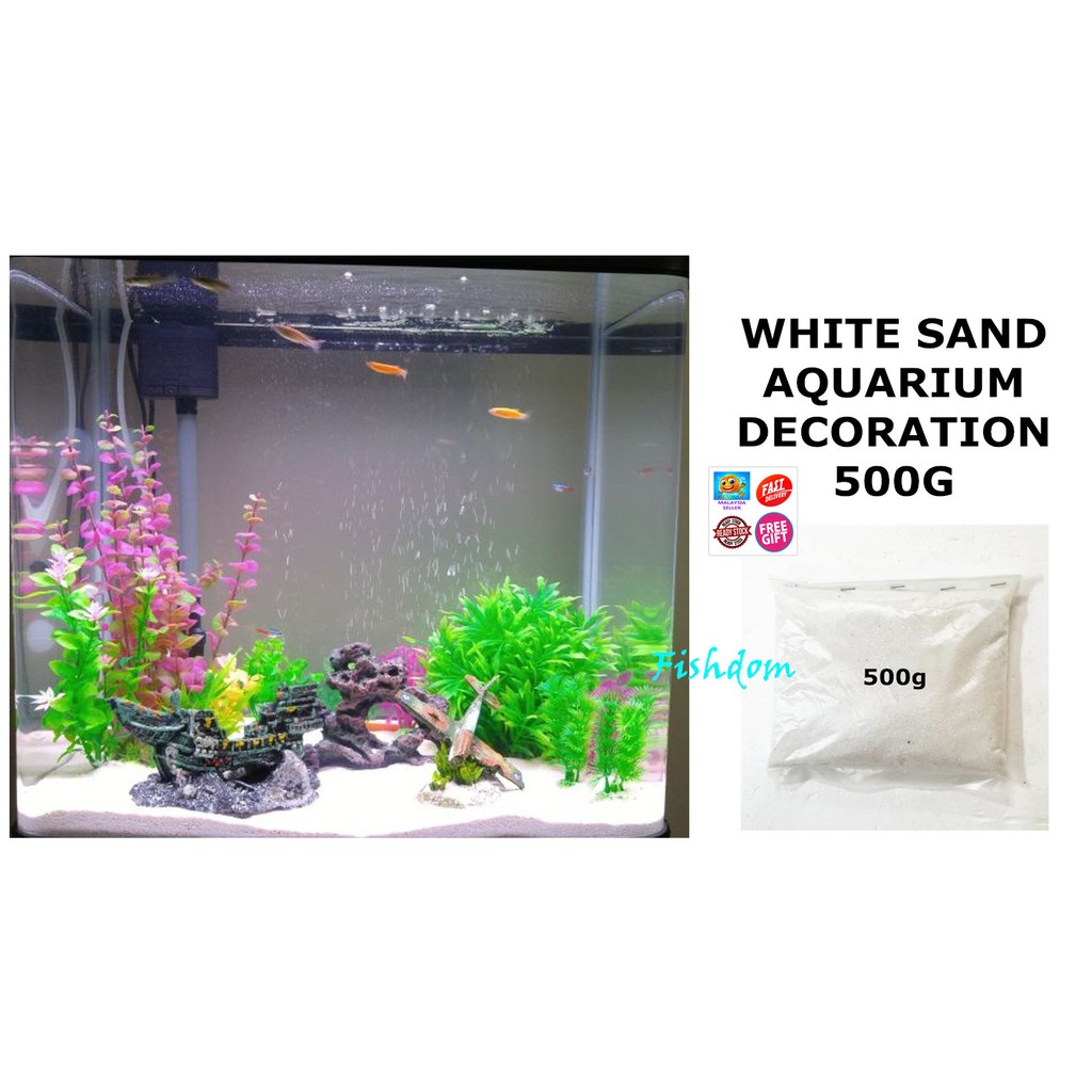 WHITE SAND AQUARIUM DECORATION 500G | Shopee Malaysia