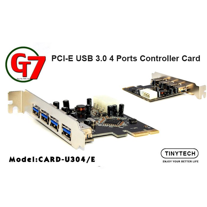 TINYTECH HIGH QUALITY PCI-E USB 3.0 4 PORTS CONTROLLER CARD (CARD-U304 ...