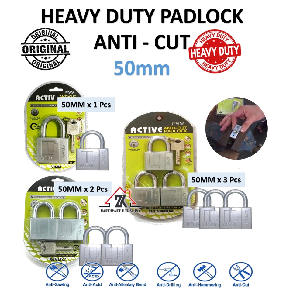 Original ACTIVE Mangga Pintu Stainless Steel Lock Pintu Tahan Karat Padlock Alike Heavy Duty ...