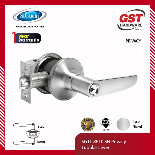 St Guchi SGTL-8610 Tubular Lever Lock (Privacy) St Guchi Lock St Guchi ...