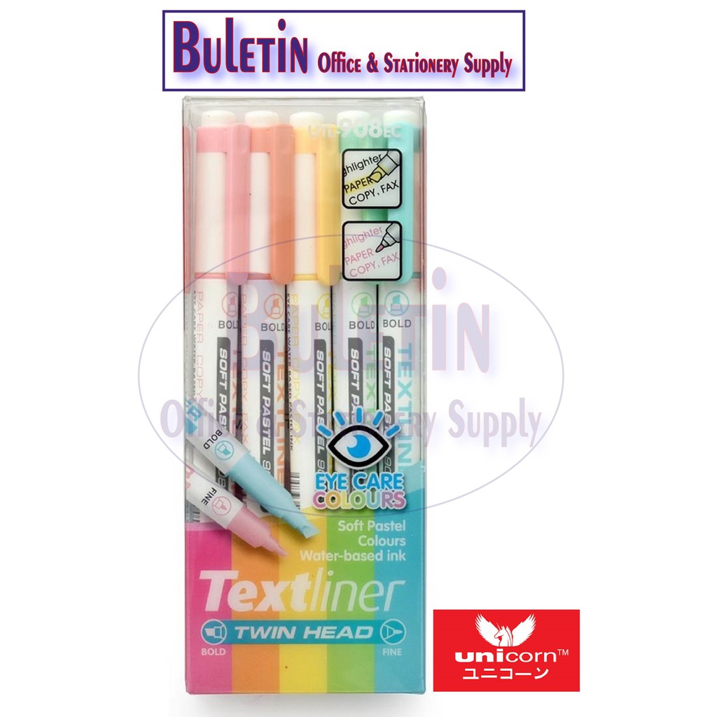[Ready Stock]Unicorn 5 in 1 Twin Head Pastel Textliner | Shopee Malaysia