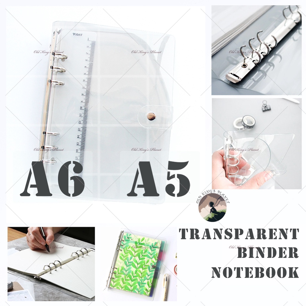 A6 6-ring binder cover Transparent & Extra Soft planner binder A6 超軟全透明 ...