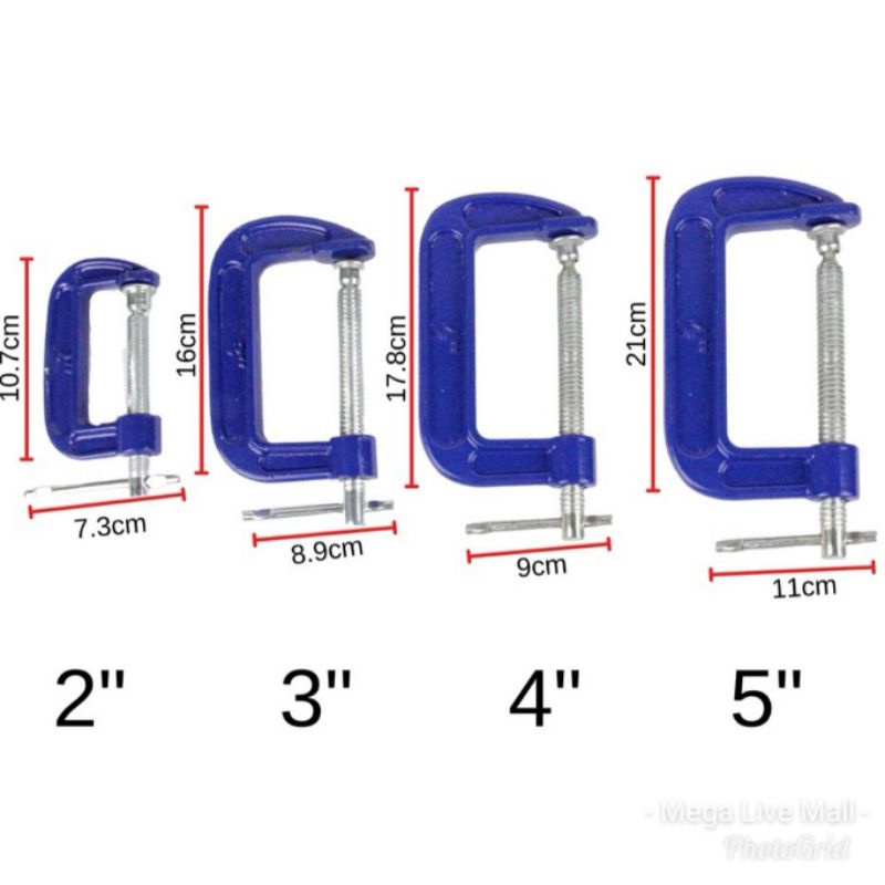 Heavy Duty G-Clamp For Woodwork Metalwork Construction G-Pengapit Apit ...