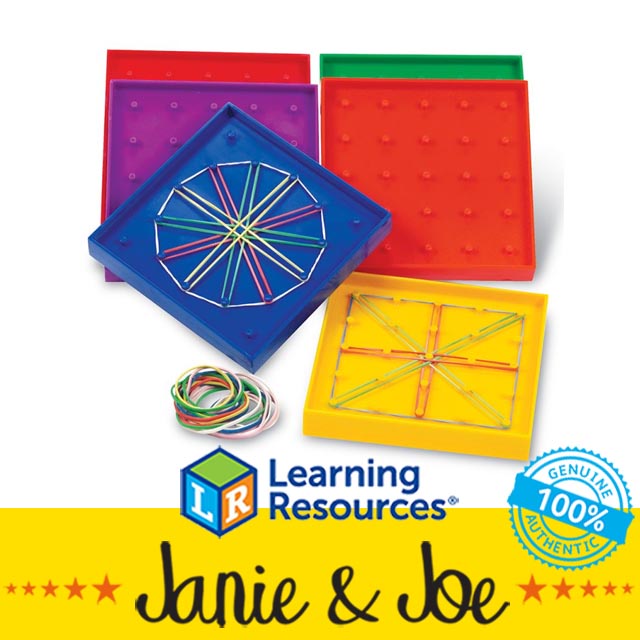 Learning Resources Double-Sided Geoboards 5x5 Pin (Set of 6)- Age 5-10 ...