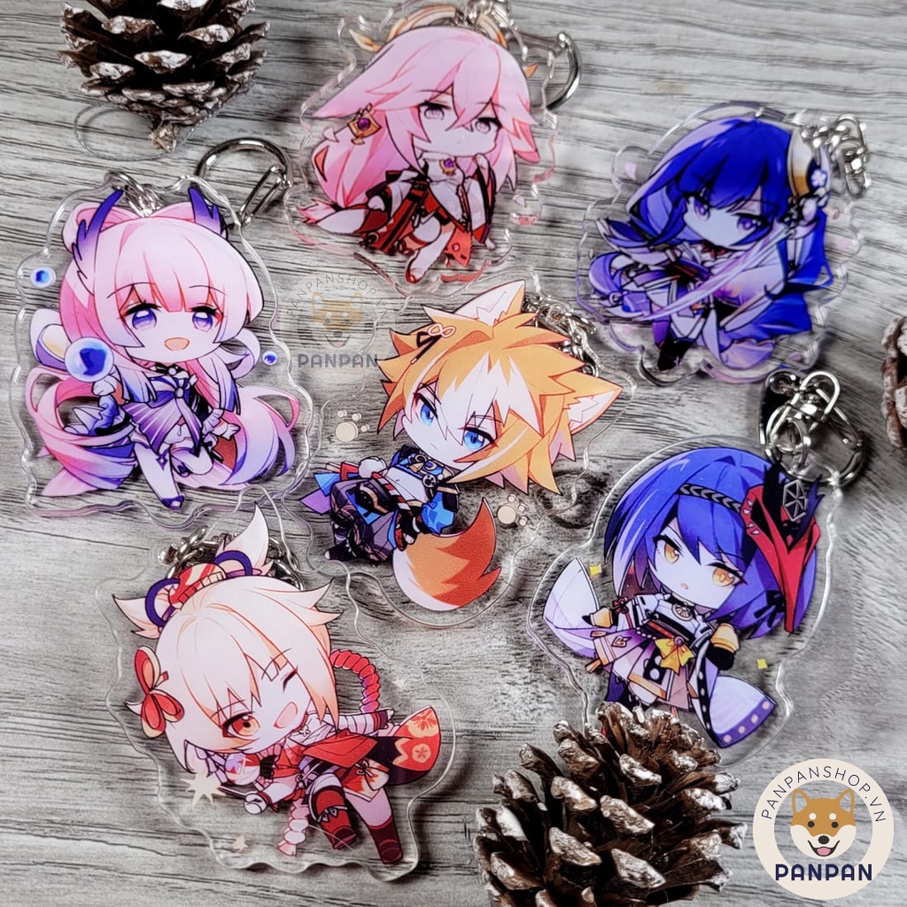 Deluxe Anime Genshin Impact Keychain (6cm) Gorou, Kokomi, Kujou Sara ...