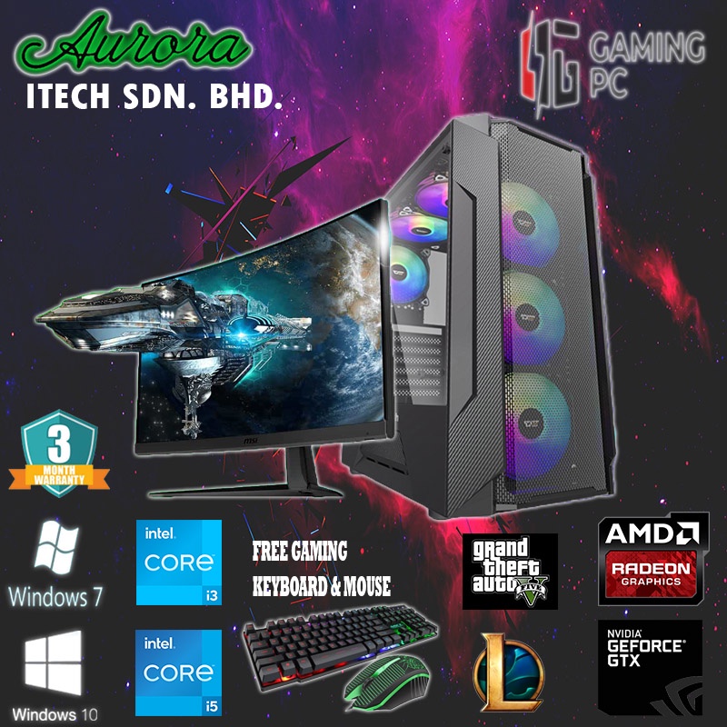 ( GAMING OFFER ) DIY REFURBISHED GAMING PC SET INTEL CORE I3/I5/I7 WITH ...