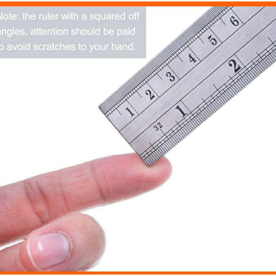 Pembaris Besi Panjang Stainless Steel Ruler Pembaris Sekolah Stationery ...
