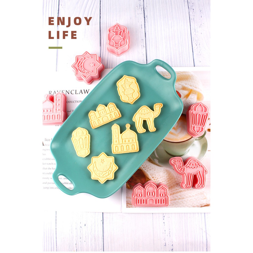6Pcs/set Kuih Raya EID MUBARAK Cookie Cutter Islamic Muslim Mosques ...