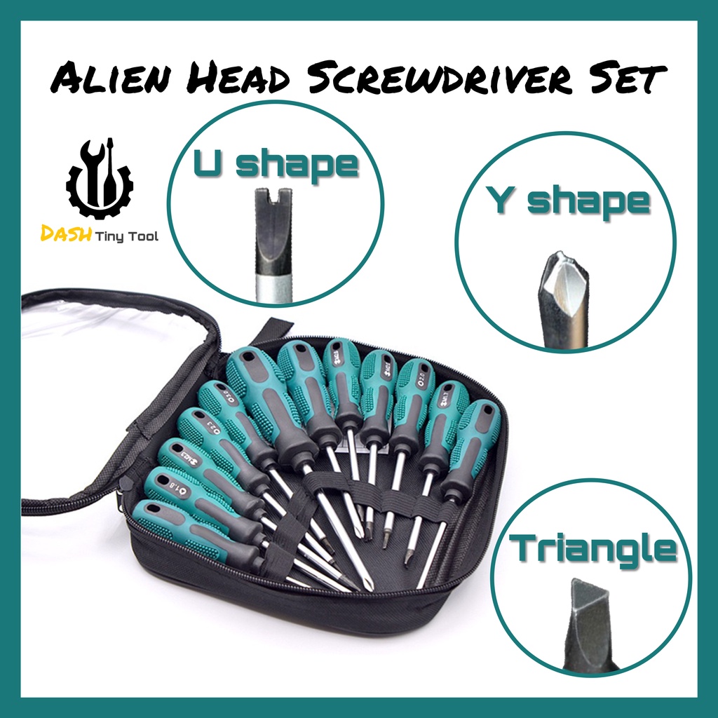 12 PCS Alien Special Shape Magnetic Screwdriver / U shape / Y shape ...