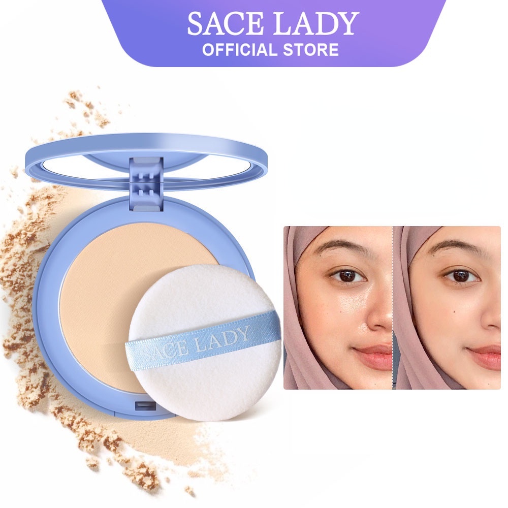 SACE LADY Oil-control Compact Powder Waterproof Matte Face Powder ...