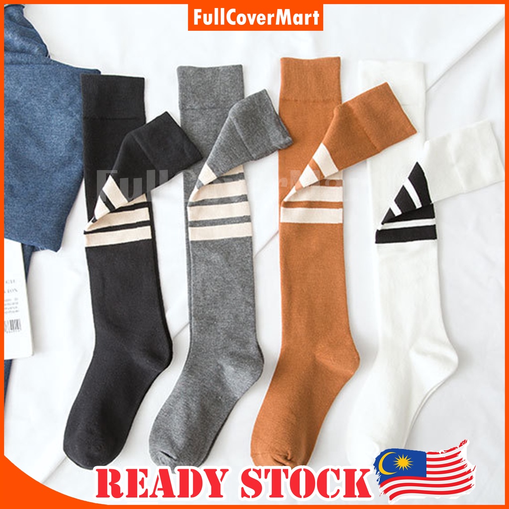 (SOX67) Cotton Knee Long Sock Long Student Socks Fashion Japanese Candy ...