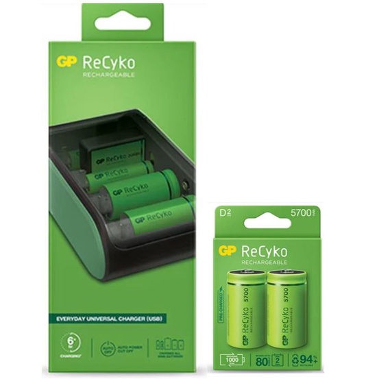 GP PowerBank Universal Charger B631 + 2's 570000mAH D Size ReCyko+ ...
