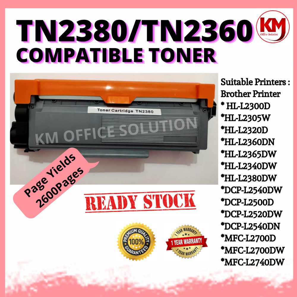 Brother TN-2380 Compatible Toner HL-L2320D L2360DN 2365DW DCP-L2540DW ...