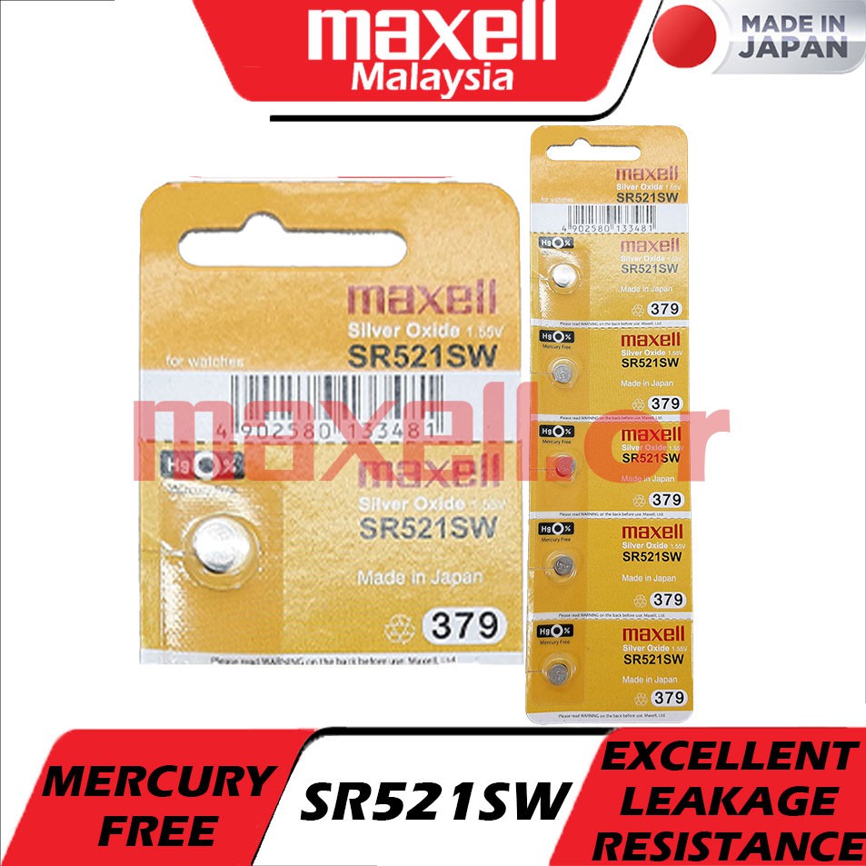 (Original) SR 521 SW Maxell Silver Oxide Battery ( 1pc / 5pcs ...