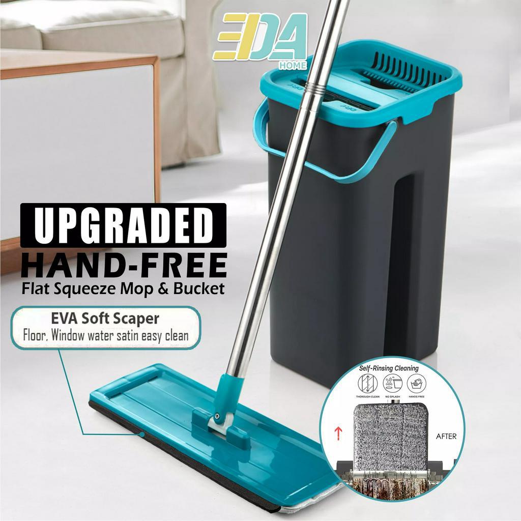 New Mop Self-Wash And Squeeze Dry Flat Mop With Bucket Microfiber Mop ...