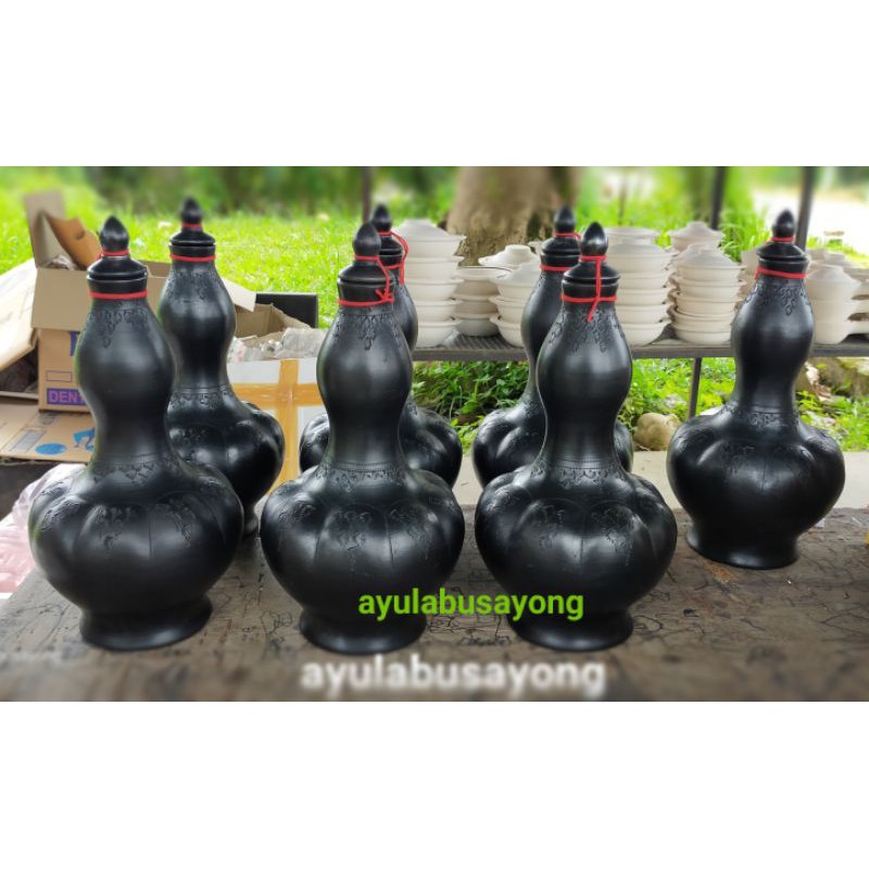 Labu Sayong Hitam A Gelugor warna asli sekam padi @ habuk kayu (2.5 ...