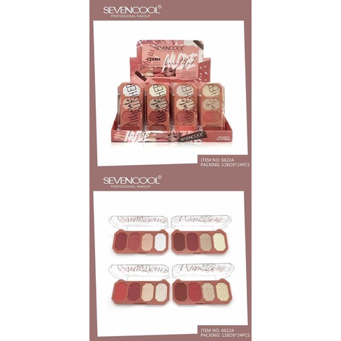 NEW SEVENCOOL NUDE BEAUTIFUL SERIES HIGHLIGHTER AND BLUSHER 4 COLOURS ...
