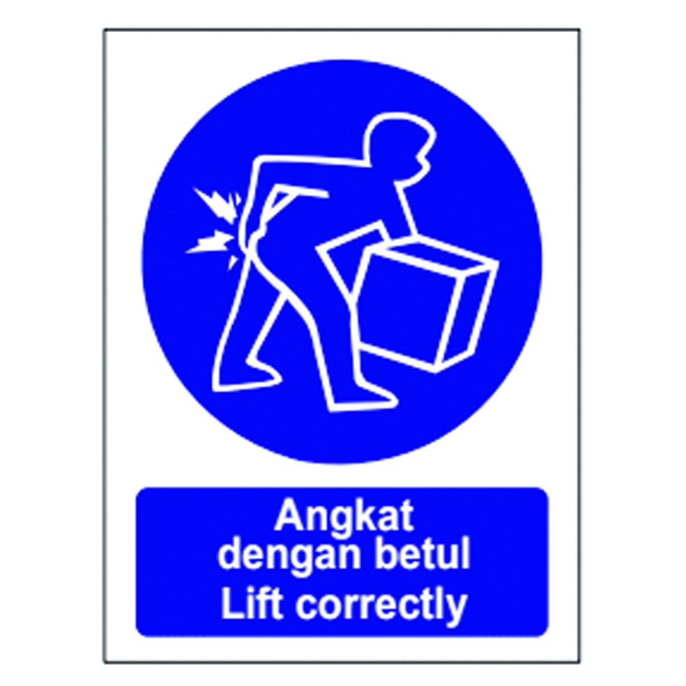 Angkat dengan betul, safety sign, lift correctly | Shopee Malaysia
