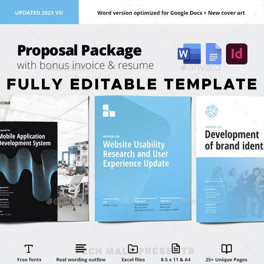 Project Proposal Template | MS Word | Indesign | Google Docs | Shopee ...