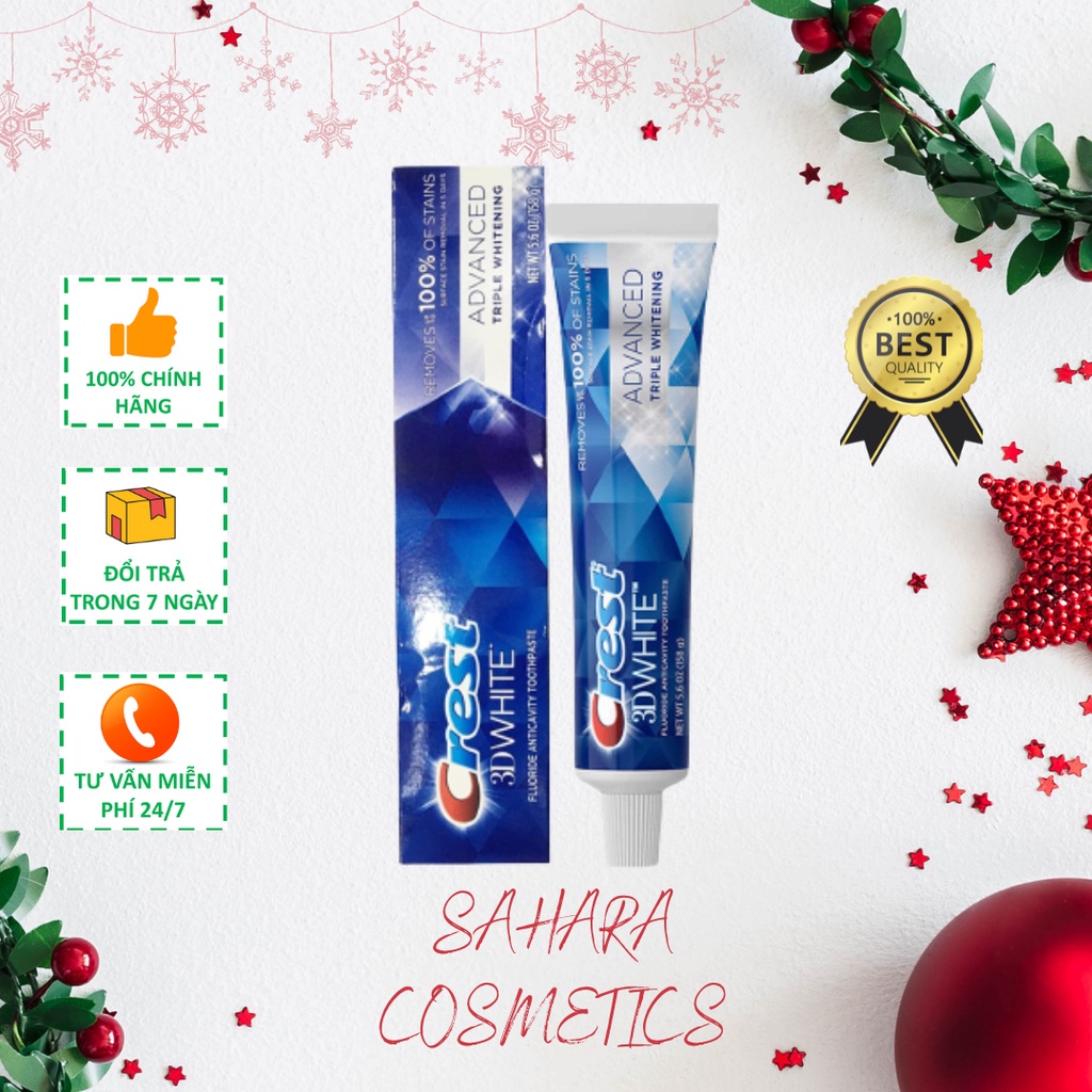 Crest Toothpaste - 3D White Advanced Triple Whitening 158g | Shopee ...