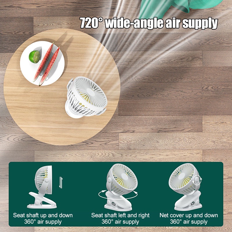 3600MA Table Fan Mini Desk Fan 4 Speed USB Desktop Fan Rechargeable Fan ...