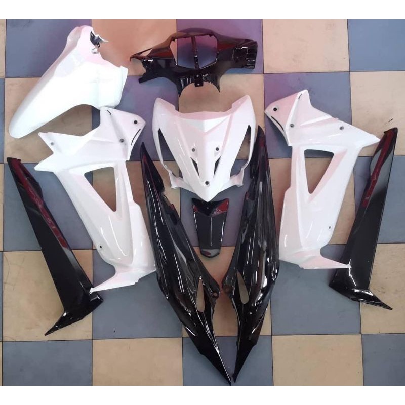 HONDA WAVE125 X ULTIMO COVER SET BODY KIT COVER SET RED/BLACK BLACK ...