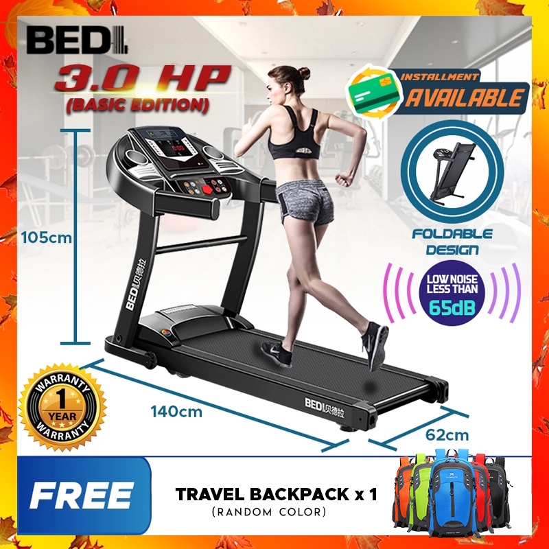 BEDL Basic Edition 3.0 HP Motorized Treadmill Running Machine With 35cm ...