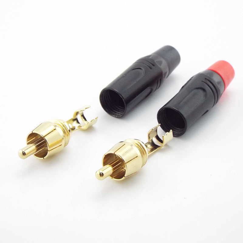Gold Plating Adapter RCA Male Plug Power Connector Pigtail Speaker for ...