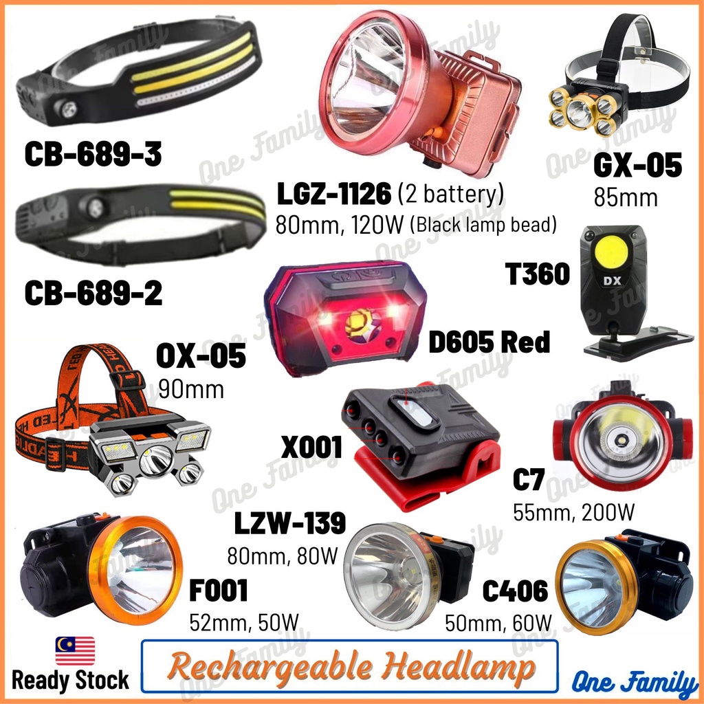 [Ready Stock] 50W~100W Headlamp | Lampu Kepala Fishing Camping Working ...